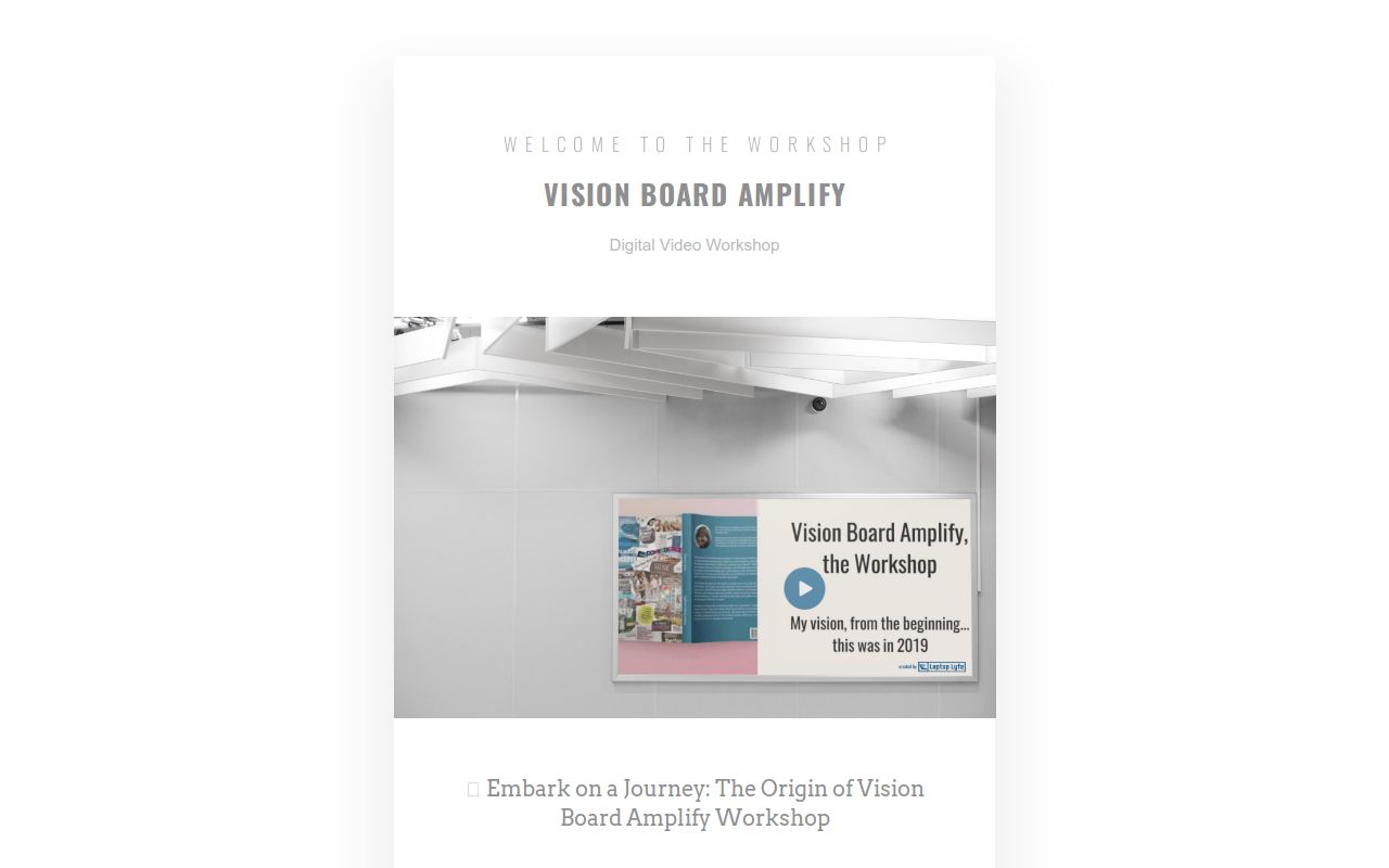 Vision Board Amplify Workshop